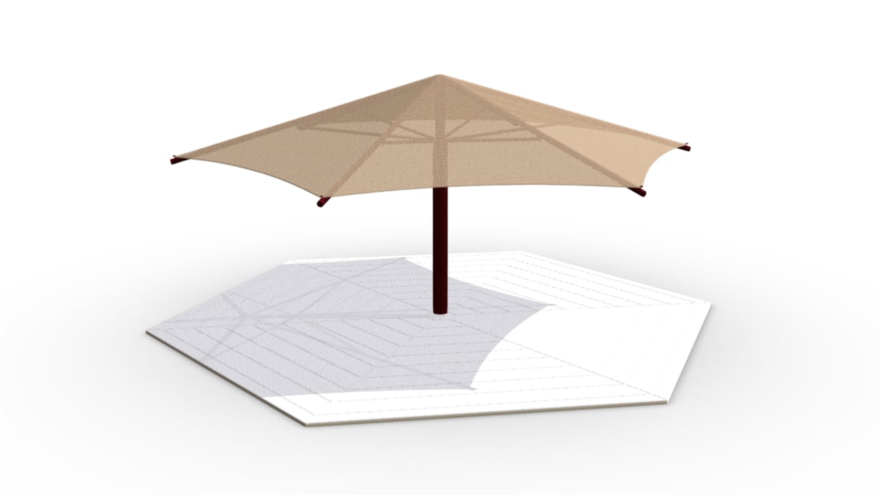 Single Post Hexagon Umbrella